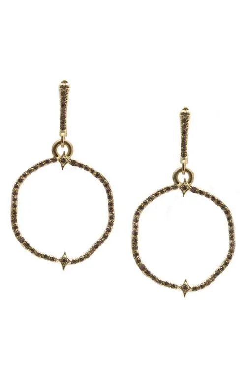 Armenta Pavé Champagne Diamond Drop Earrings - Gold