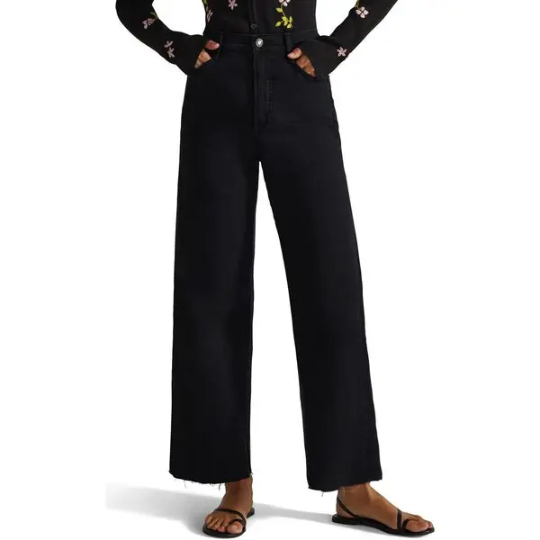 FAVORITE DAUGHTER The Mischa Wide Leg Jeans - Licorice