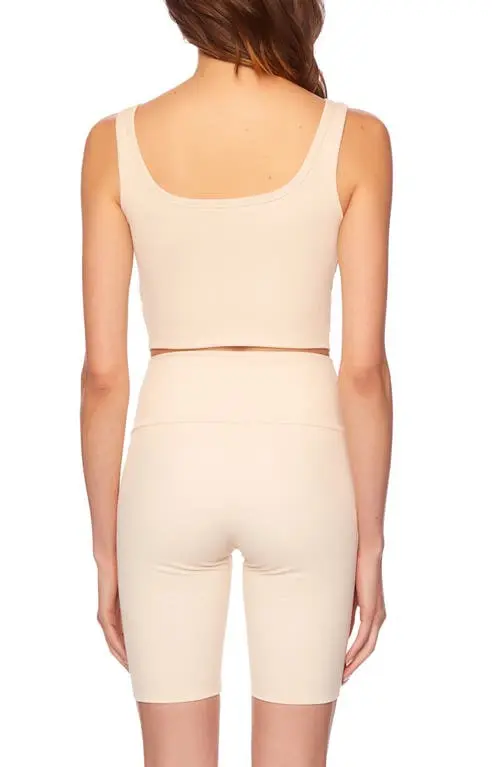 Susana Monaco Rib Scoop Neck Crop Tank