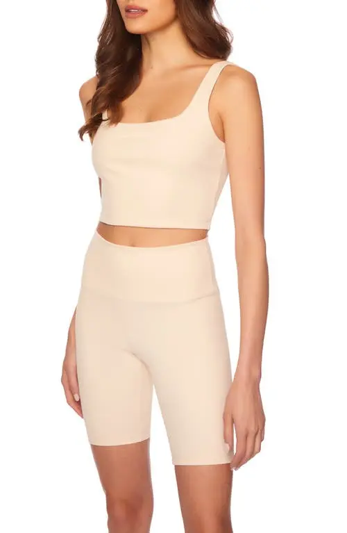 Susana Monaco Rib Scoop Neck Crop Tank