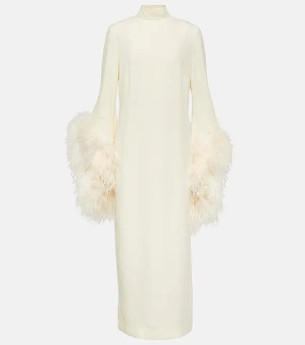 TALLER MARMO Del Rio Feather-trimmed Midi Dress