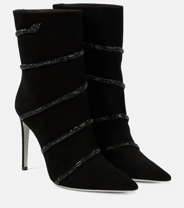 Rene Caovilla Morgana Embellished Suede Boots