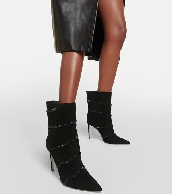 Rene Caovilla Morgana Embellished Suede Boots