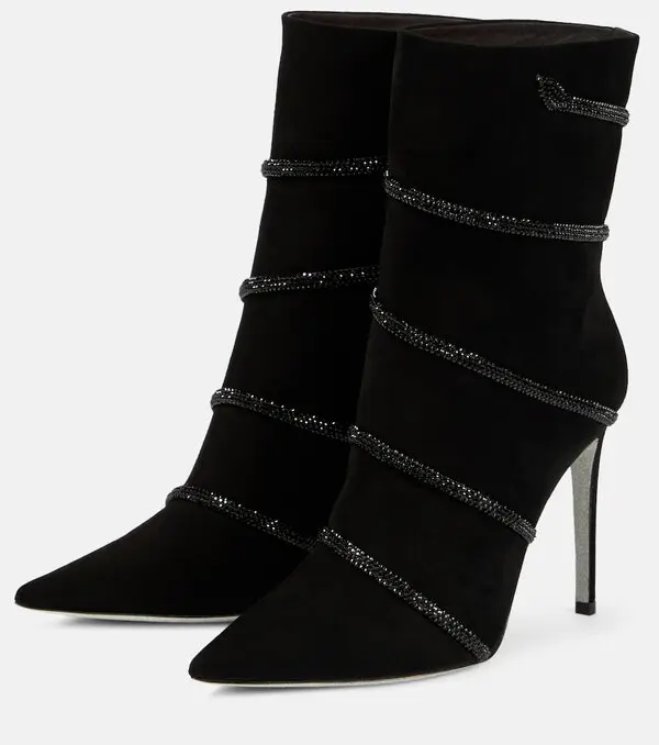 Rene Caovilla Morgana Embellished Suede Boots