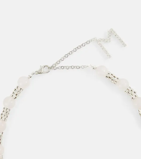 Magda Butrym Embellished Necklace With Rose Quartz
