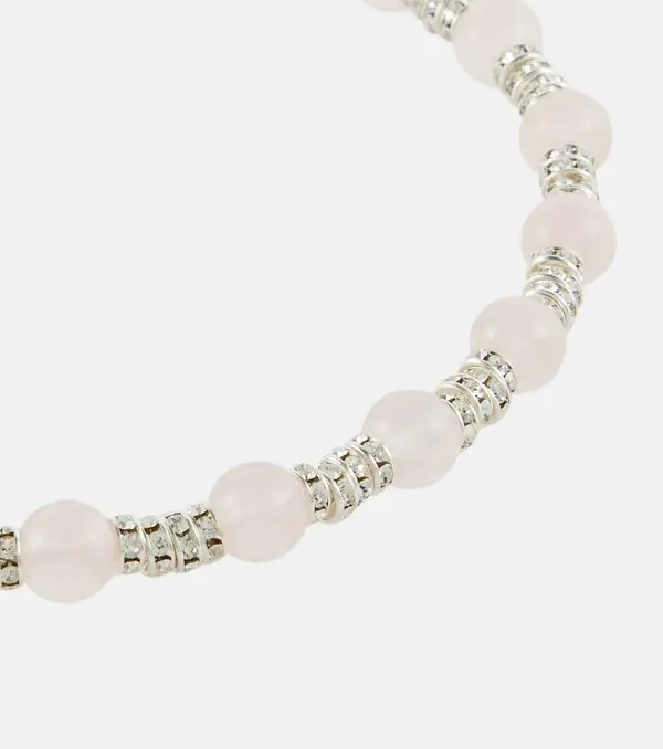 Magda Butrym Embellished Necklace With Rose Quartz