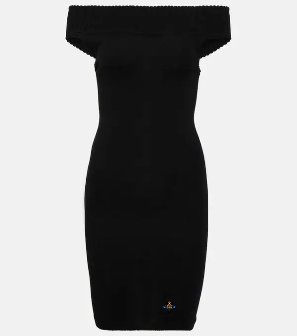 VIVIENNE WESTWOOD Valentina Off-the-shoulder Mini Dress - Black