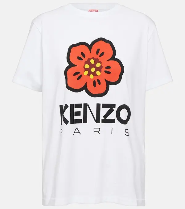 Kenzo Logo Printed Cotton Jersey T-shirt - White