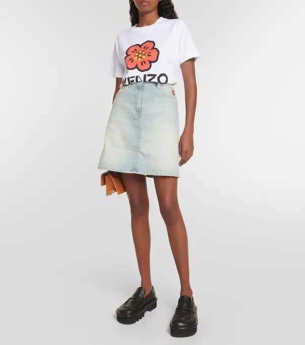 Kenzo Logo Printed Cotton Jersey T-shirt