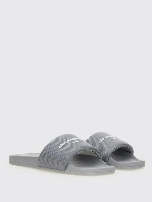 Alexander Wang Synthetic Fabric Slides - Grey