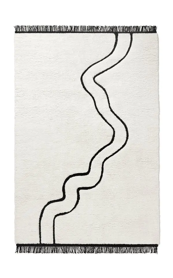 NORDIC KNOTS River ; Shaggy Area Rug In Snow; X 8