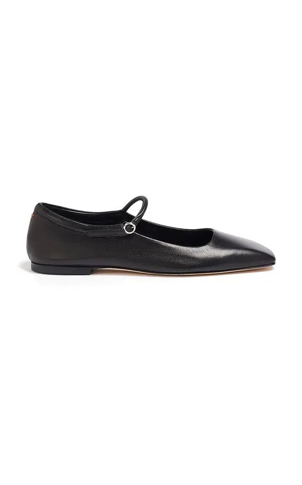 AeydĒ Uma Nappa Leather Mary Jane Flats - Black