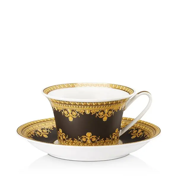 Versace By Rosenthal Tea Cup & Saucer - Black