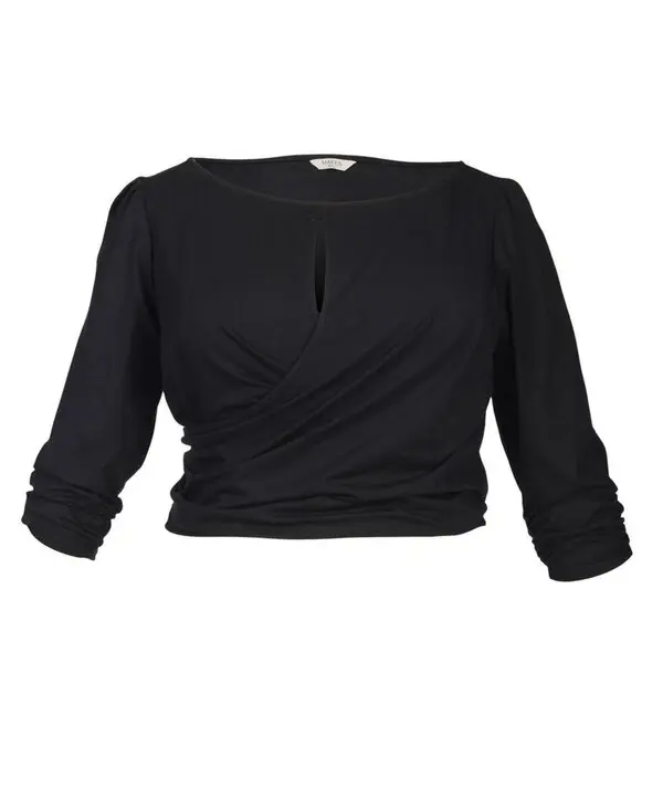 MAYES NYC Tamara Keyhole Wrap Top - Black