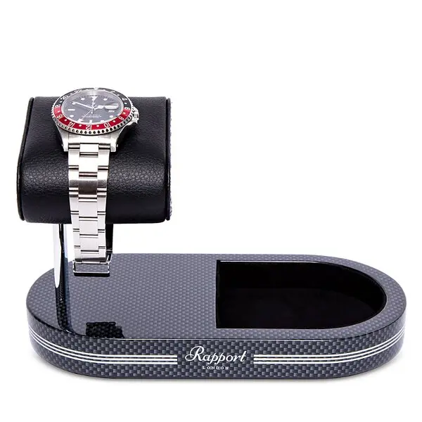 RAPPORT LONDON Watch Stand With Tray - Carbon Fiber