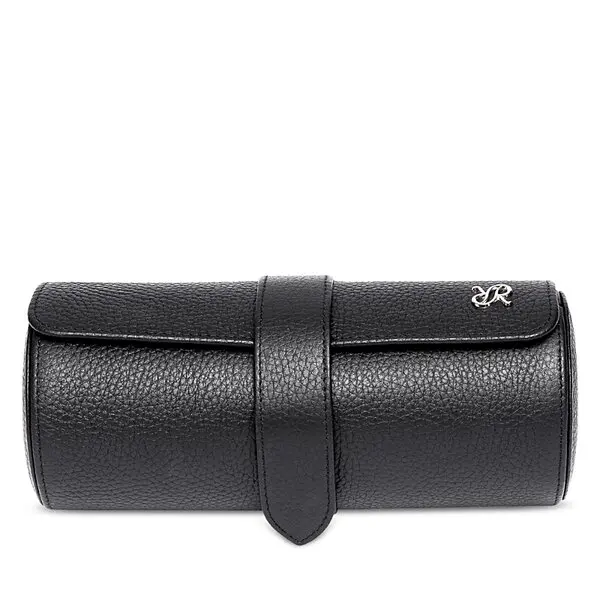 RAPPORT LONDON Berkeley Leather Three Watch Case - Black