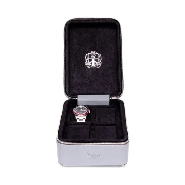 RAPPORT LONDON Hyde Park Four Watch Leather Zip Case