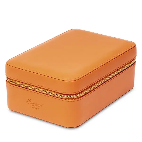 RAPPORT LONDON Hyde Park Four Watch Leather Zip Case - Tan