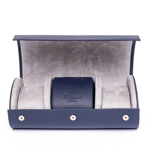 RAPPORT LONDON Hyde Park Three-watch Leather Pouch - Blue