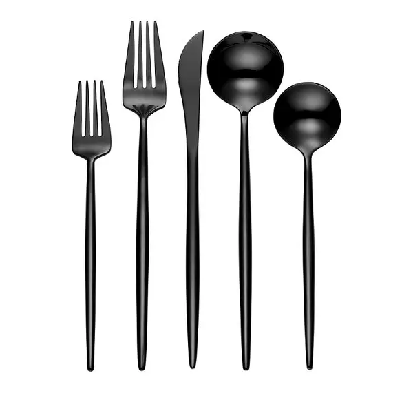 HAMPTON FORGE Zephyr 45 Piece Flatware Set - Black