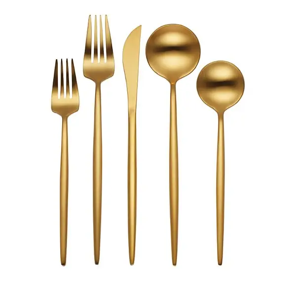 HAMPTON FORGE Zephyr 45 Piece Flatware Set - Gold