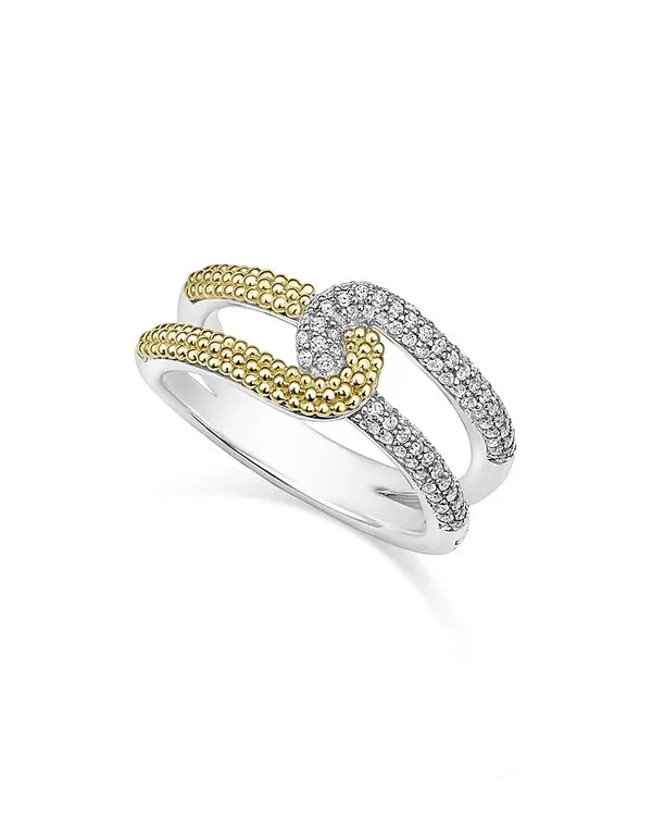 Lagos 18k Yellow Gold & Sterling Silver Diamond Statement Ring - Silver/gold