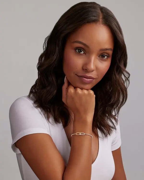 Lagos 18k Yellow Gold And Sterling Diamond Link Bracelet