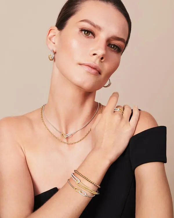 Lagos 18k Yellow Gold And Sterling Diamond Link Bracelet