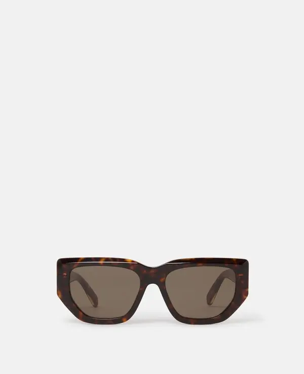 Stella McCartney Logo Cat-eye Sunglasses - Glossy Havana And Gold