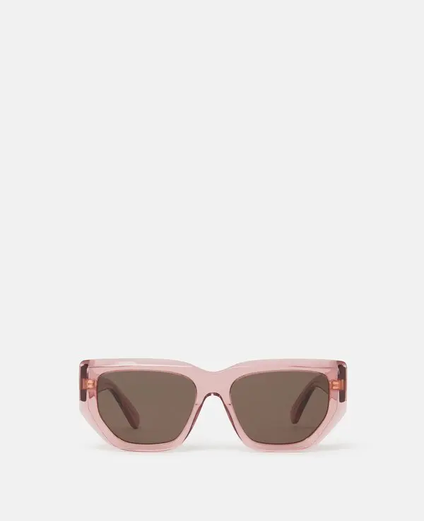 Stella McCartney Logo Cat-eye Sunglasses - Translucent Rose And Gold