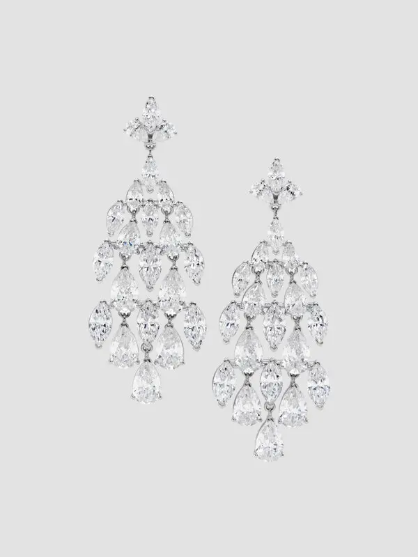 Adriana Orsini Feliz Kite Sterling & Cubic Zirconia Chandelier Drop Earrings - Silver