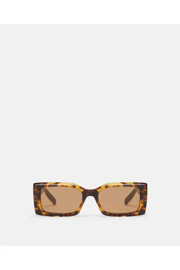 Stella McCartney Logo-engraved Rectangular Sunglasses - Gold