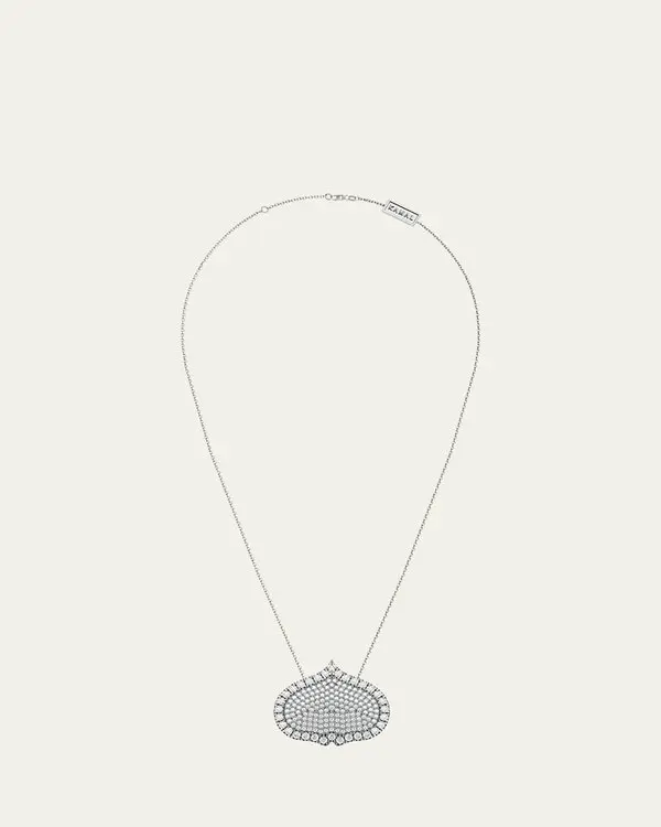 KAMAL Eye Adore Diamond Pave Pendant Necklace, 25mm - White Gold