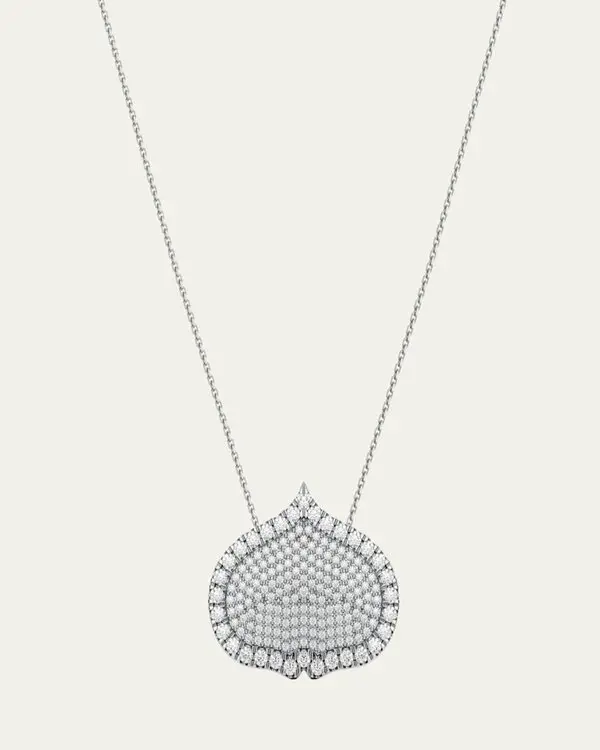KAMAL Eye Adore Diamond Pave Pendant Necklace, 25mm - White Gold