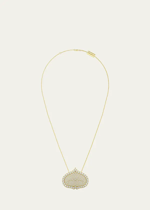 KAMAL Eye Adore Diamond Pave Pendant Necklace, 25mm - White Gold