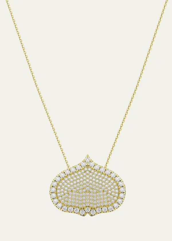 KAMAL Eye Adore Diamond Pave Pendant Necklace, 25mm - White Gold