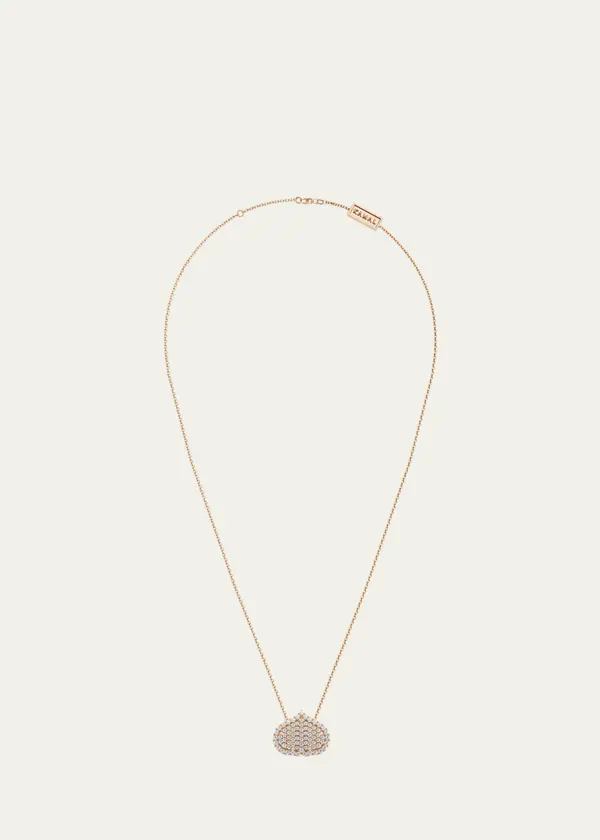 KAMAL Eye Adore Diamond Pave Pendant Necklace, 15mm - White Gold