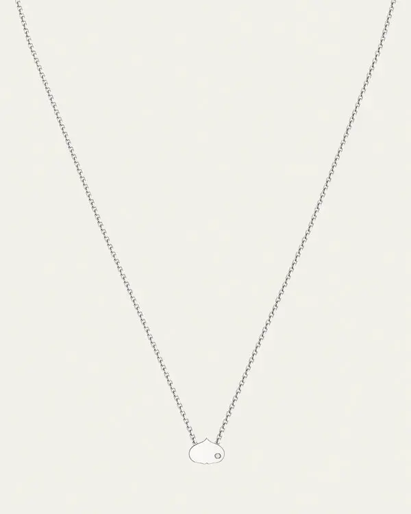 KAMAL Eye Adore Mini Pendant Necklace, 7mm - White Gold