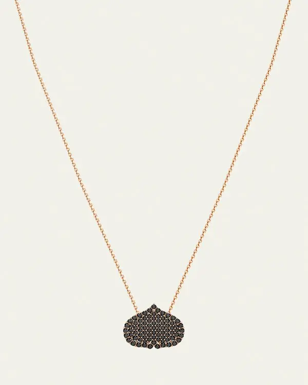 KAMAL Eye Adore Black Diamond Pavé Pendant Necklace, 15mm - Rose Gold