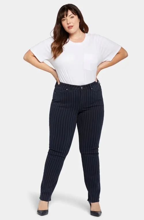 NYDJ Marilyn Vertical Stripe Straight Leg Jeans