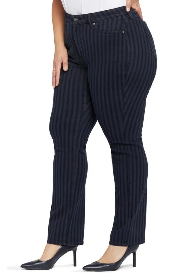 NYDJ Marilyn Vertical Stripe Straight Leg Jeans