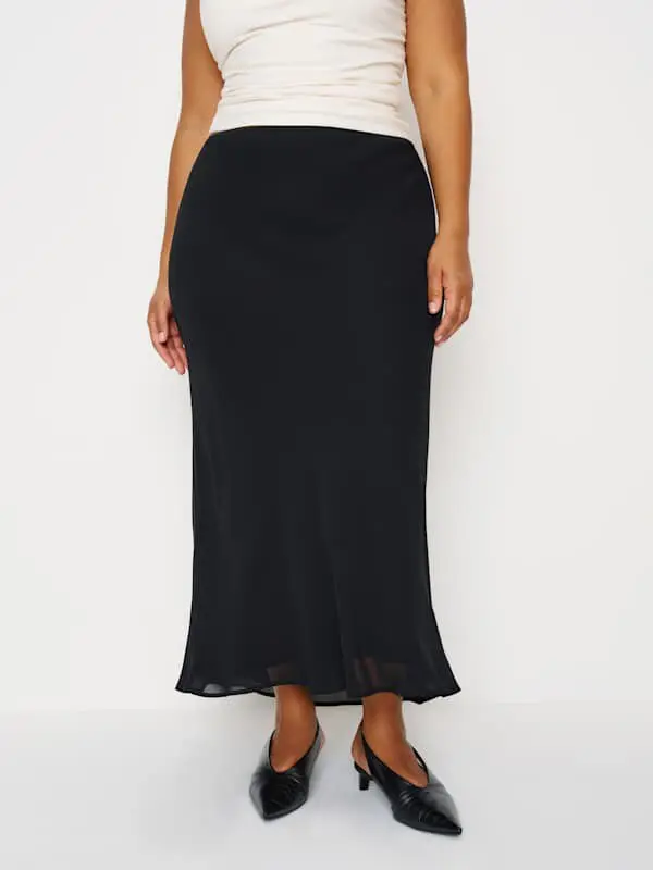 REFORMATION Layla Silk Midi Skirt