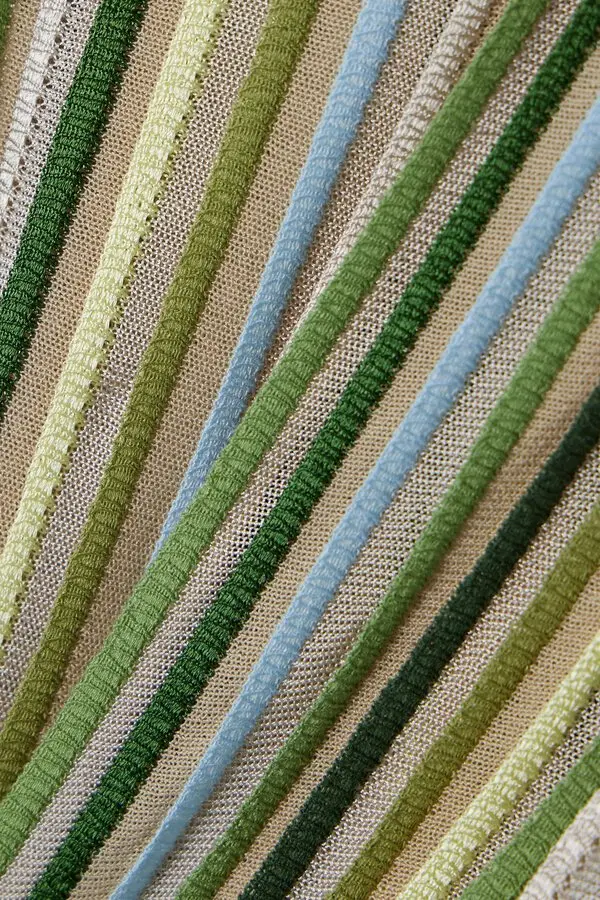 Christopher Esber Entwined Ribbon Striped Ribbed-knit Maxi Dress