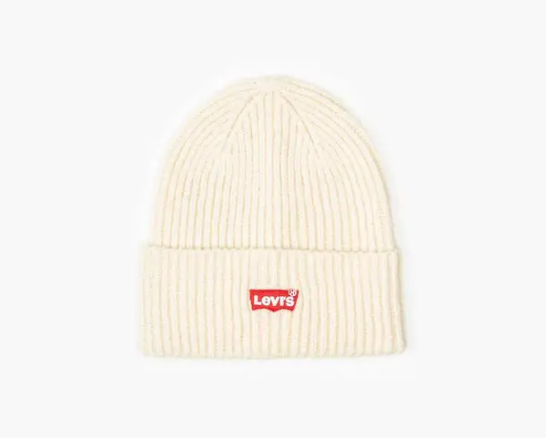 LEVI'S Essential Ribbed Batwing Beanie - Cream