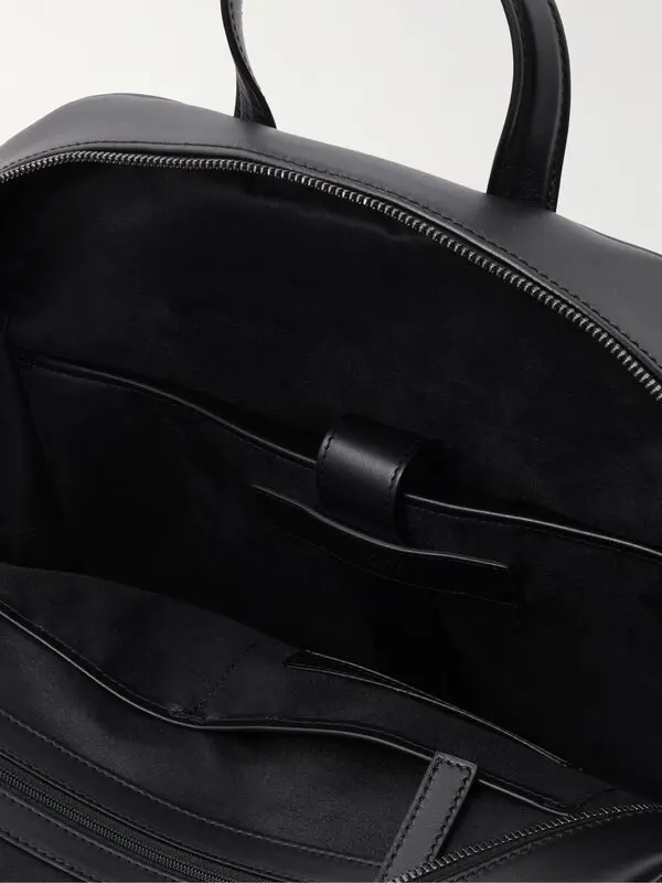 SERAPIAN Stepan Leather-trimmed Logo-embossed Coated-canvas Backpack