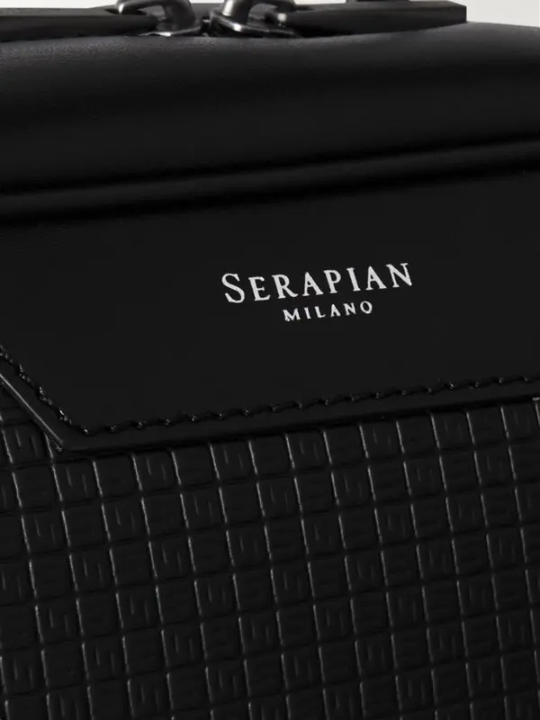 SERAPIAN Stepan Leather-trimmed Logo-embossed Coated-canvas Backpack