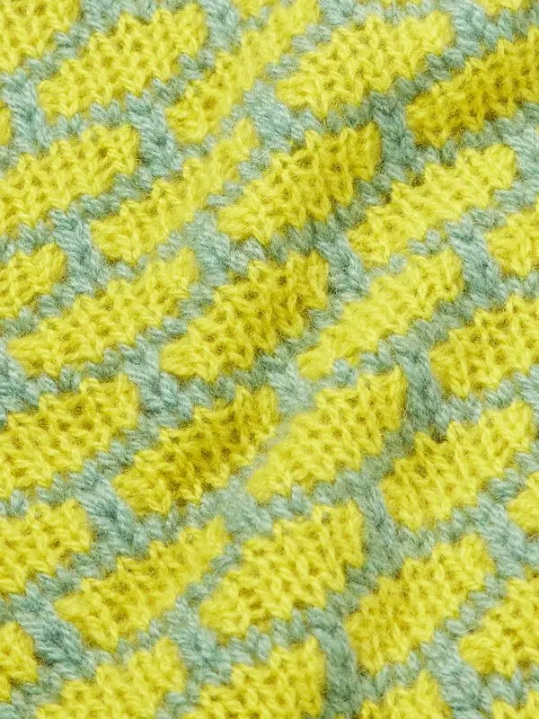 THE ELDER STATESMAN Brick Jacquard-knit Cashmere Sweater