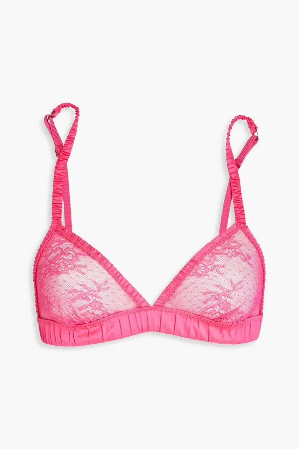 Love Stories Satintrimmed Point D'espri Triangle Bra - Fuchsia