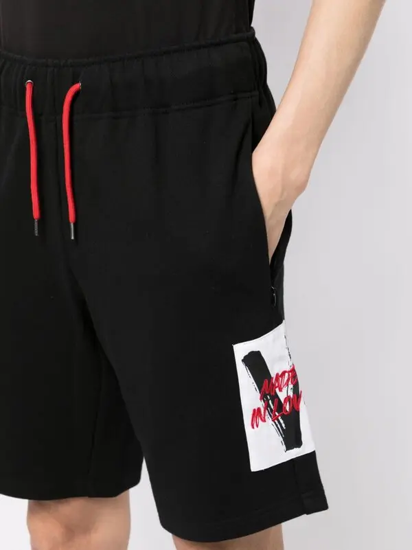 PORTS V Logo-patch Track Shorts - Black