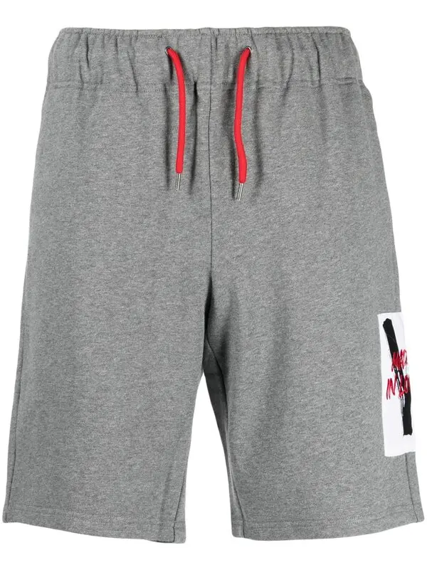 PORTS V Logo-patch Jersey Track Shorts - Grey